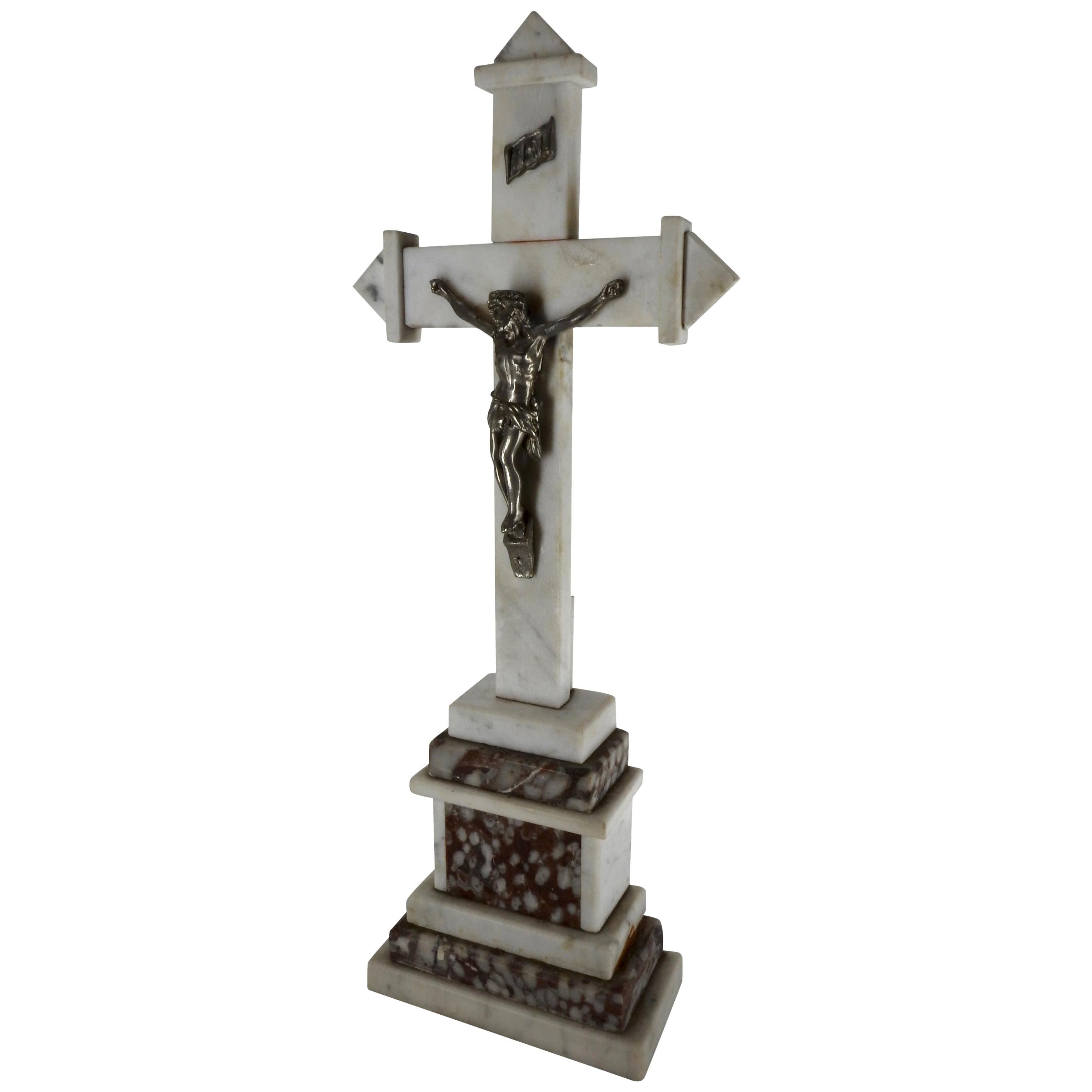 Marble INRI Crucifix, Late 19th Century at 1stDibs