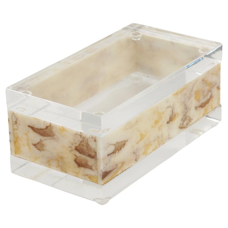 Marble-Like Lucite Box, 1970s For Sale at 1stDibs