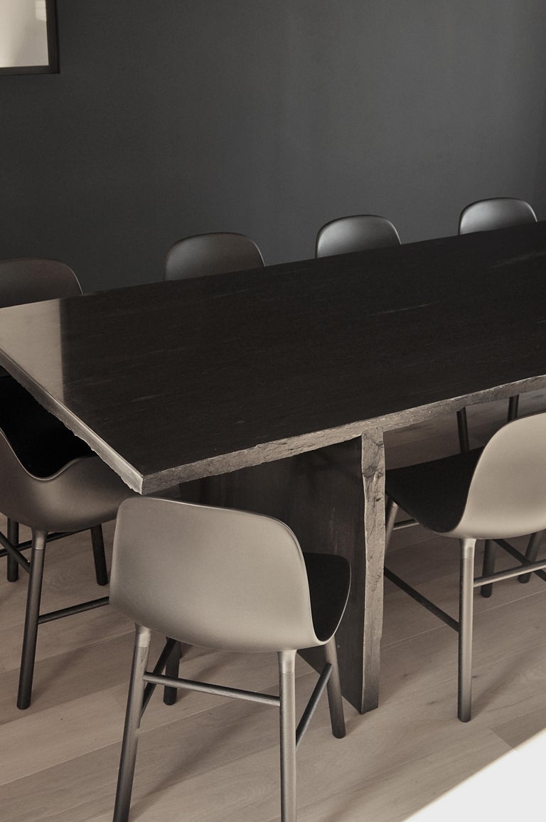 Marble Long Slate Dining Table Signed by Frédéric Saulou For Sale at ...