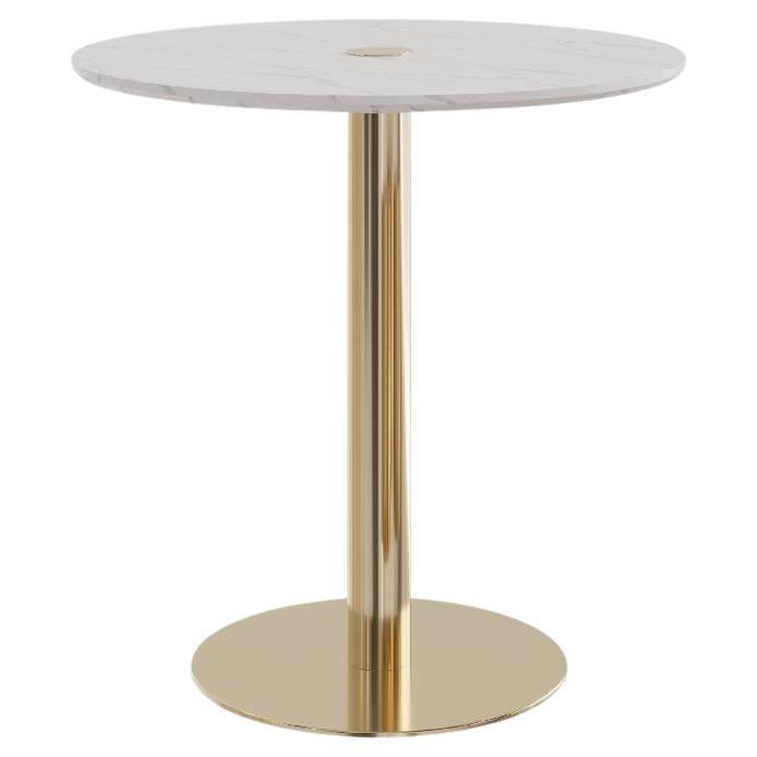 Marble Outdoor Round Dining Table with Metallic Structure For Sale at ...