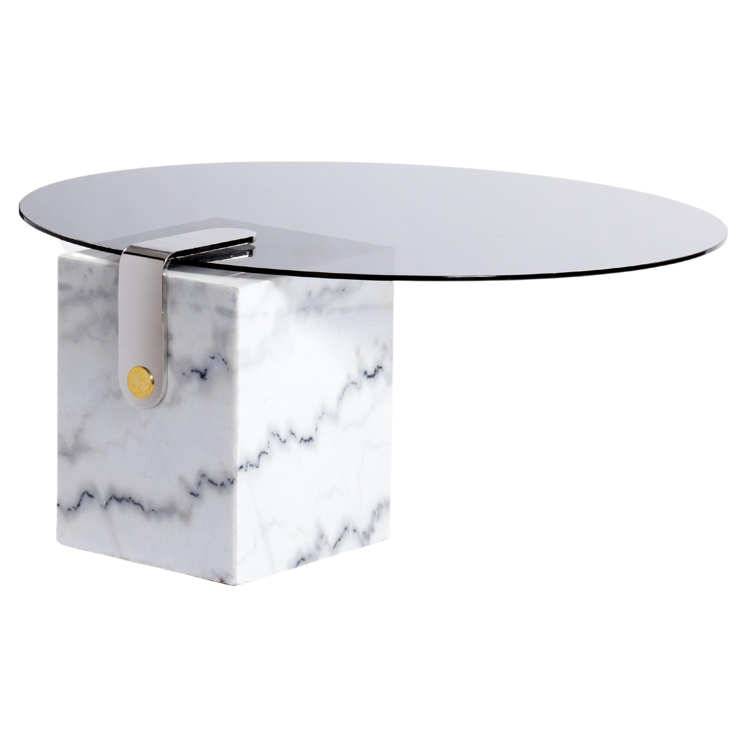 Marble, Glass and Brass, Marble Patch Round Coffee Table by Egg Designs ...