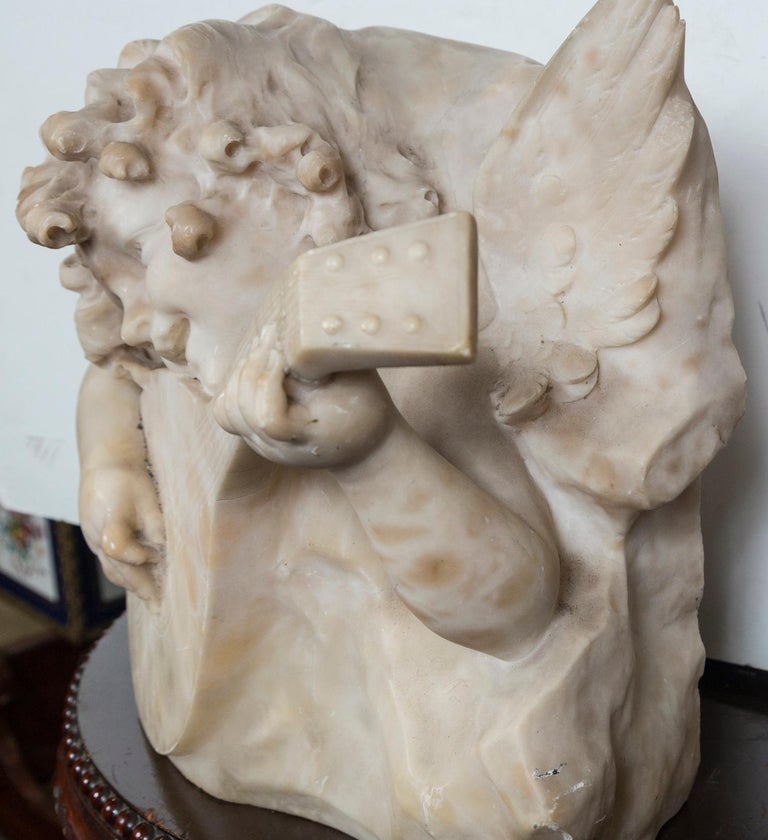 Marble Putto Playing a Mandolin For Sale at 1stDibs