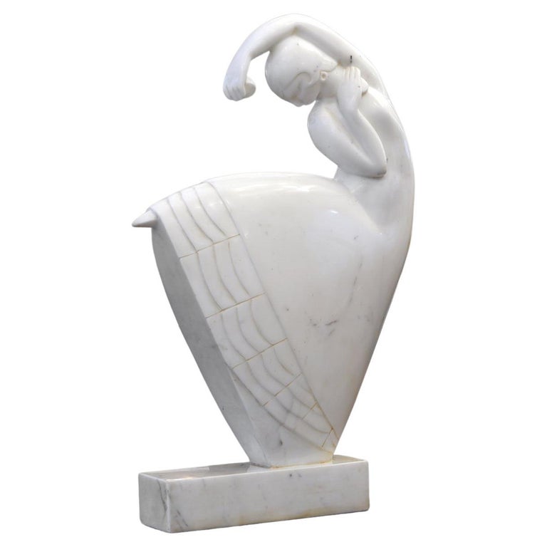 Marble Sculpture by Raymonde Guerbe "Danseuse Espagnole", ROBJ, Paris ...