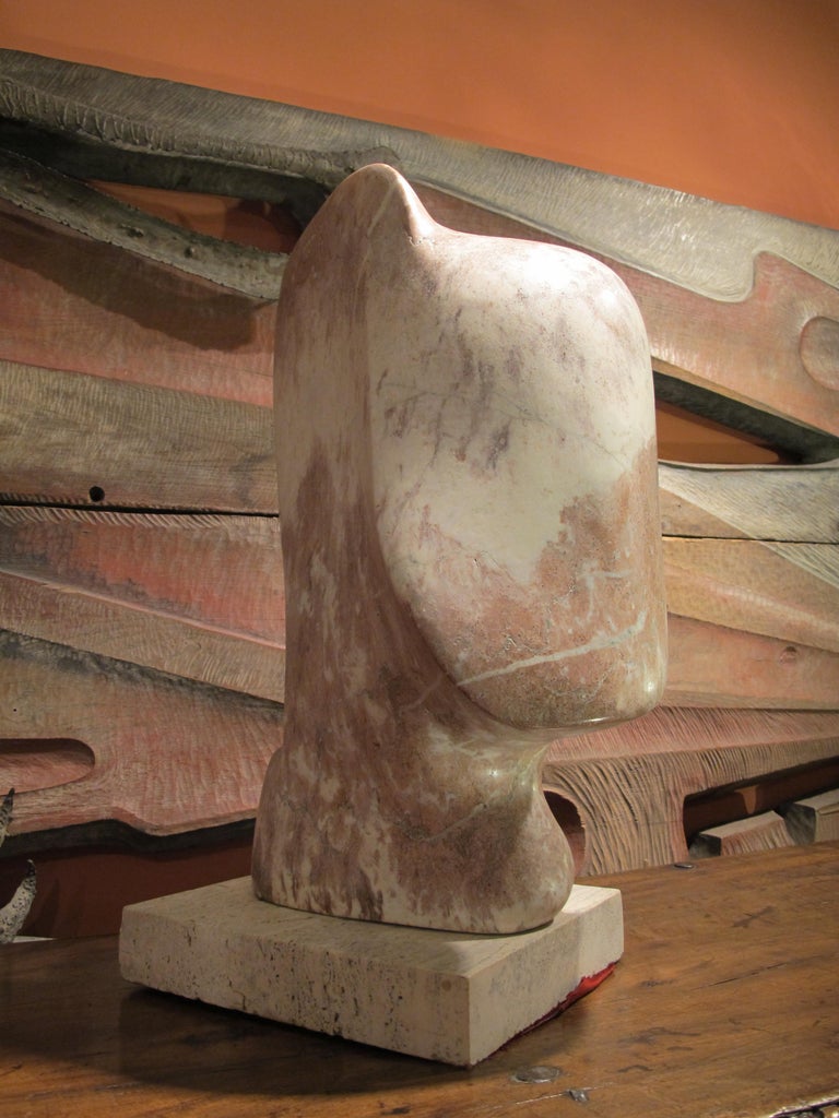 Marble sculpture "Heaume" 1977, by Mathias Liptay For Sale at 1stDibs