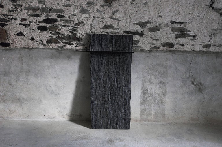 Marble Slate Console, Sculpted by Frédéric Saulou For Sale at 1stDibs