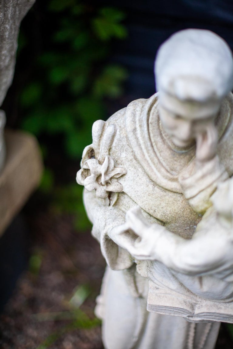 Marble St. Anthony Garden Statue For Sale at 1stDibs