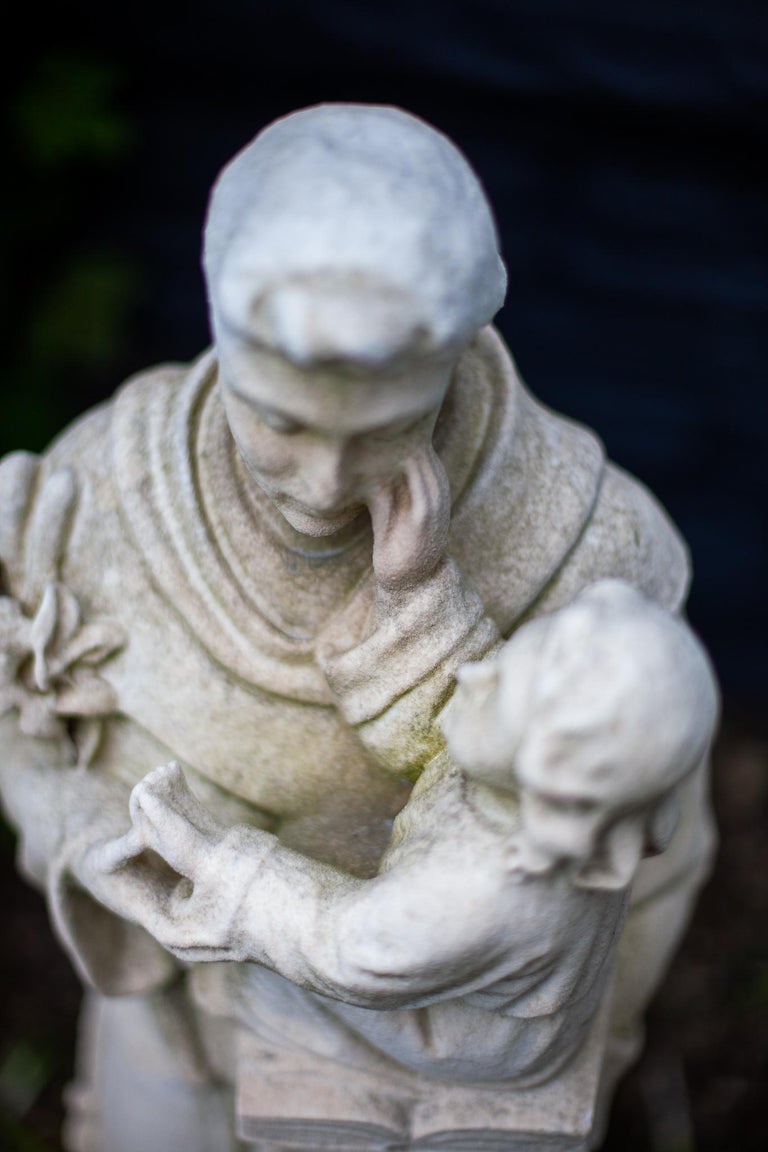 Marble St. Anthony Garden Statue For Sale at 1stDibs