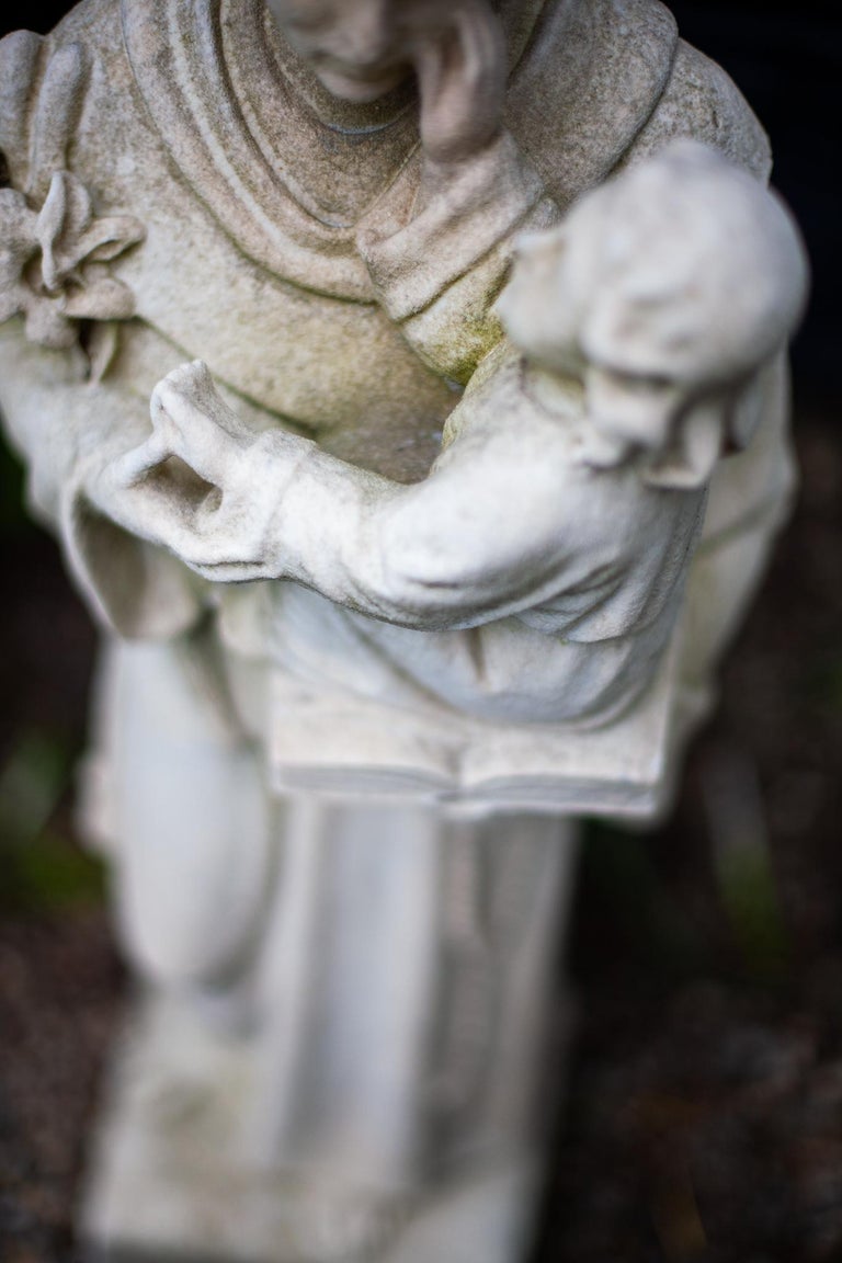 Marble St. Anthony Garden Statue For Sale at 1stDibs