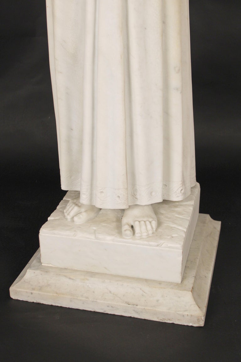 Marble Statue of a Young Girl For Sale at 1stDibs
