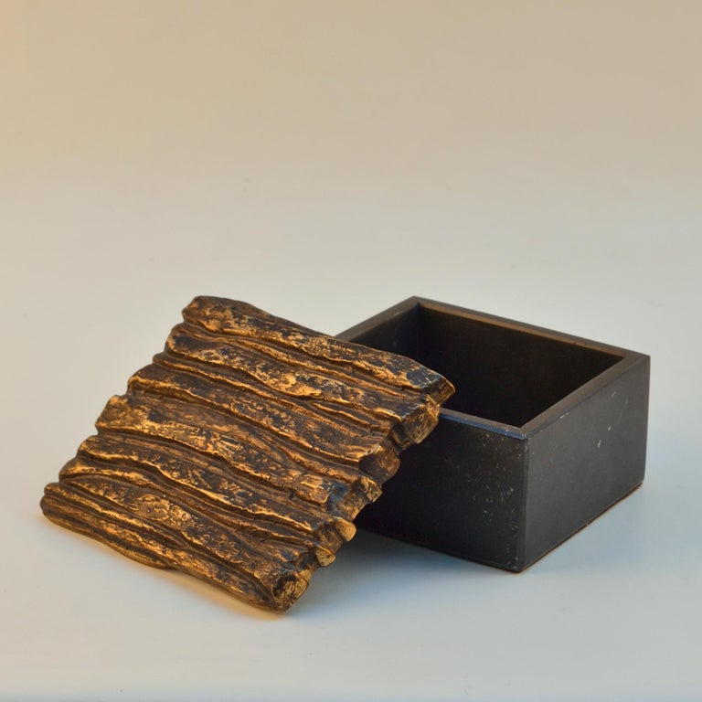 Marble Stone Box with Bronze Lid For Sale at 1stDibs