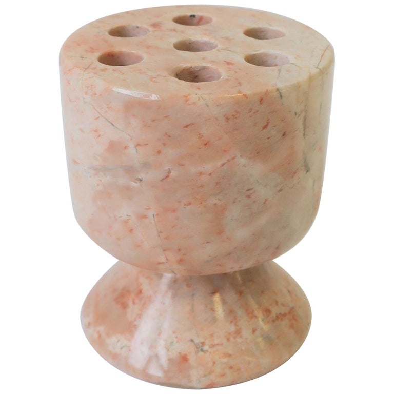 Modern Pink Marble Stone Pen Holder at 1stDibs | marble pencil holder