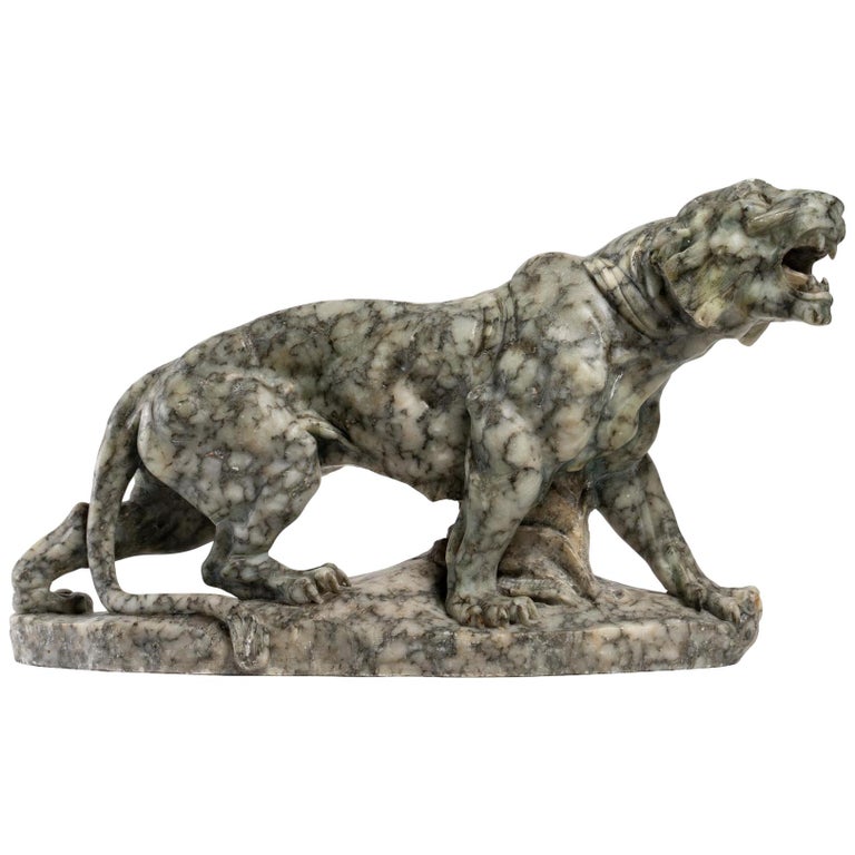 Marble Tiger Sculpture at 1stDibs