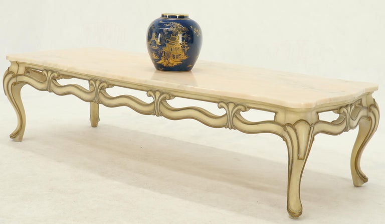 Marble to Pierced Carving Country French Provincial Coffee Table ...
