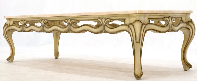 Marble to Pierced Carving Country French Provincial Coffee Table ...