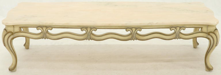Marble to Pierced Carving Country French Provincial Coffee Table ...