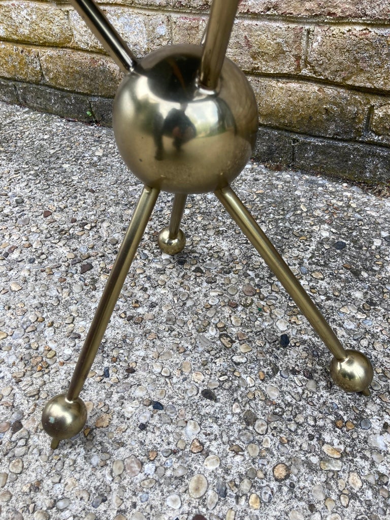 Marble Top Brass "Atomic" Side Table For Sale at 1stDibs