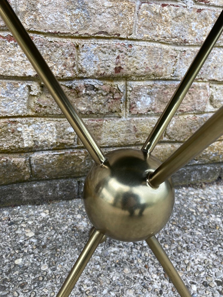 Marble Top Brass "Atomic" Side Table For Sale at 1stDibs