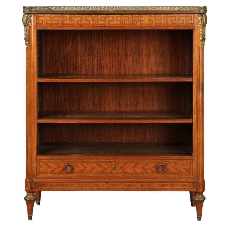 Marble Top Bronze Mounted Bookcase, French, circa 1920 with Greek Key ...