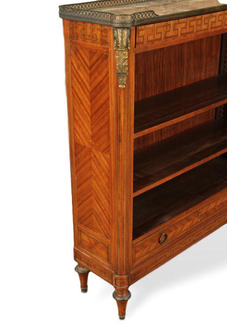 Marble Top Bronze Mounted Bookcase, French, circa 1920 with Greek Key ...