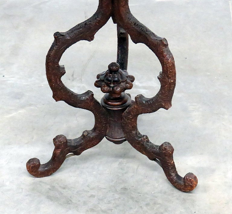 Late 1800s Carved German Black Forest Calling Card Table at 1stDibs