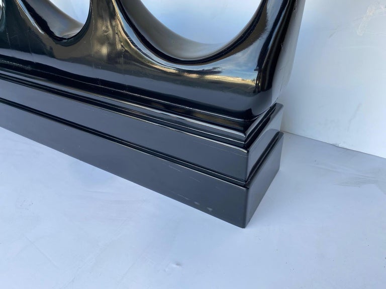Marble Top Lacquer Console Table For Sale at 1stDibs