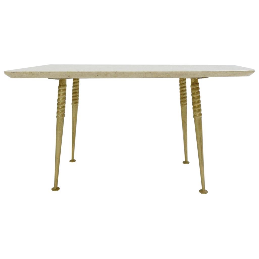 Marble-Top Side Table with Twisted Legs at 1stDibs