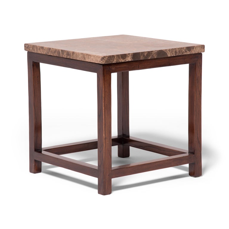 Marble-Top Square Side Table at 1stDibs