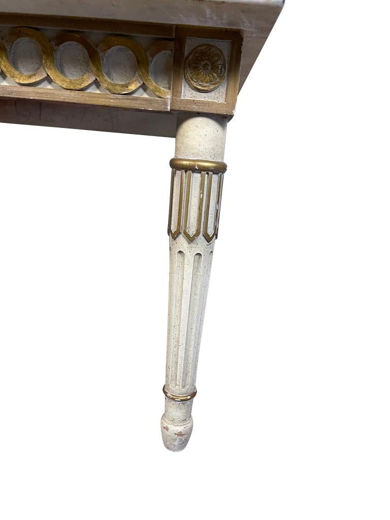 Marble Top White and Gilt Coffee Table with Greek Key and Decorative ...