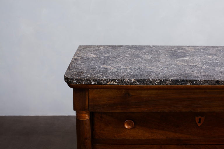 Marble Topped Four-Drawer Dresser with wood Detailed Key Holes at 1stDibs