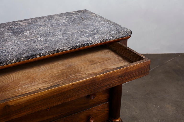 Marble Topped Four-Drawer Dresser with wood Detailed Key Holes at 1stDibs