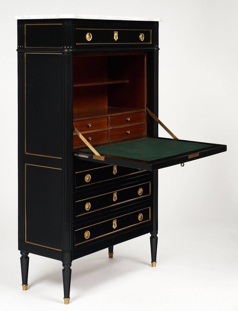 Marble Topped French Antique Secrétaire at 1stdibs