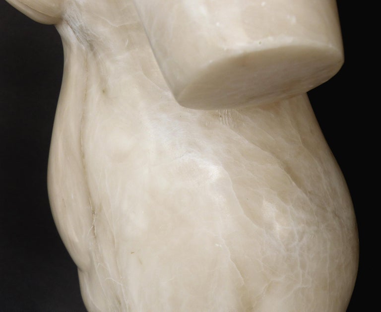 Marble Torso Sculpture on a Lucite Base For Sale at 1stDibs