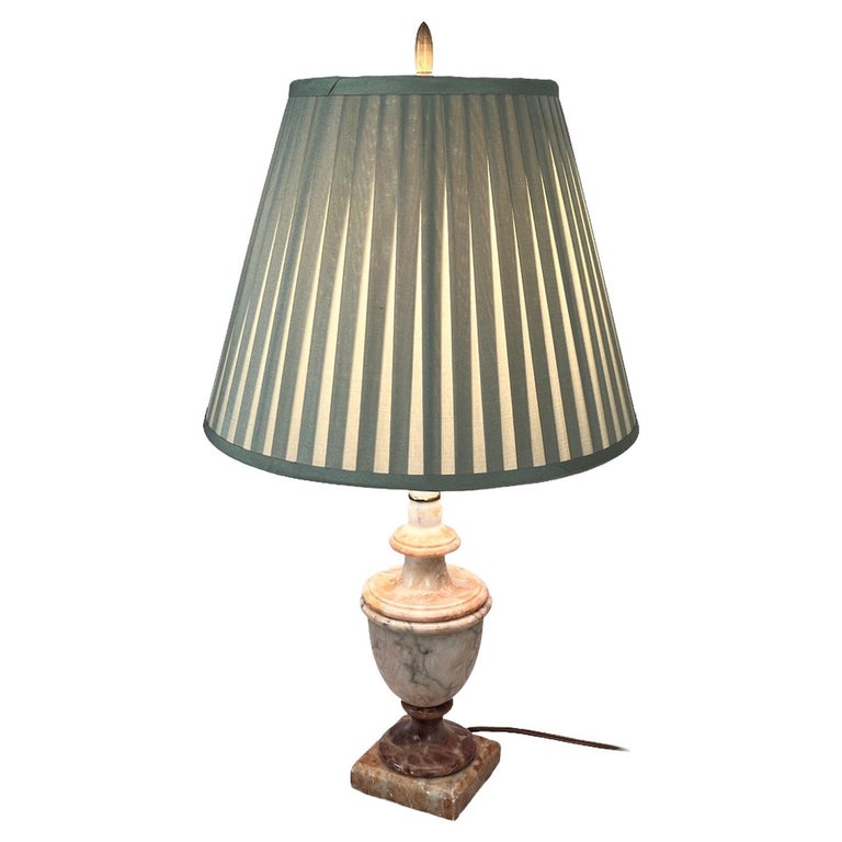 Marble Urn Form Lamp with shade and finial For Sale at 1stDibs