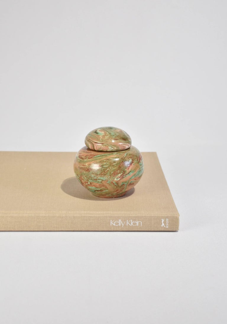 Marbled Ceramic Jar at 1stDibs