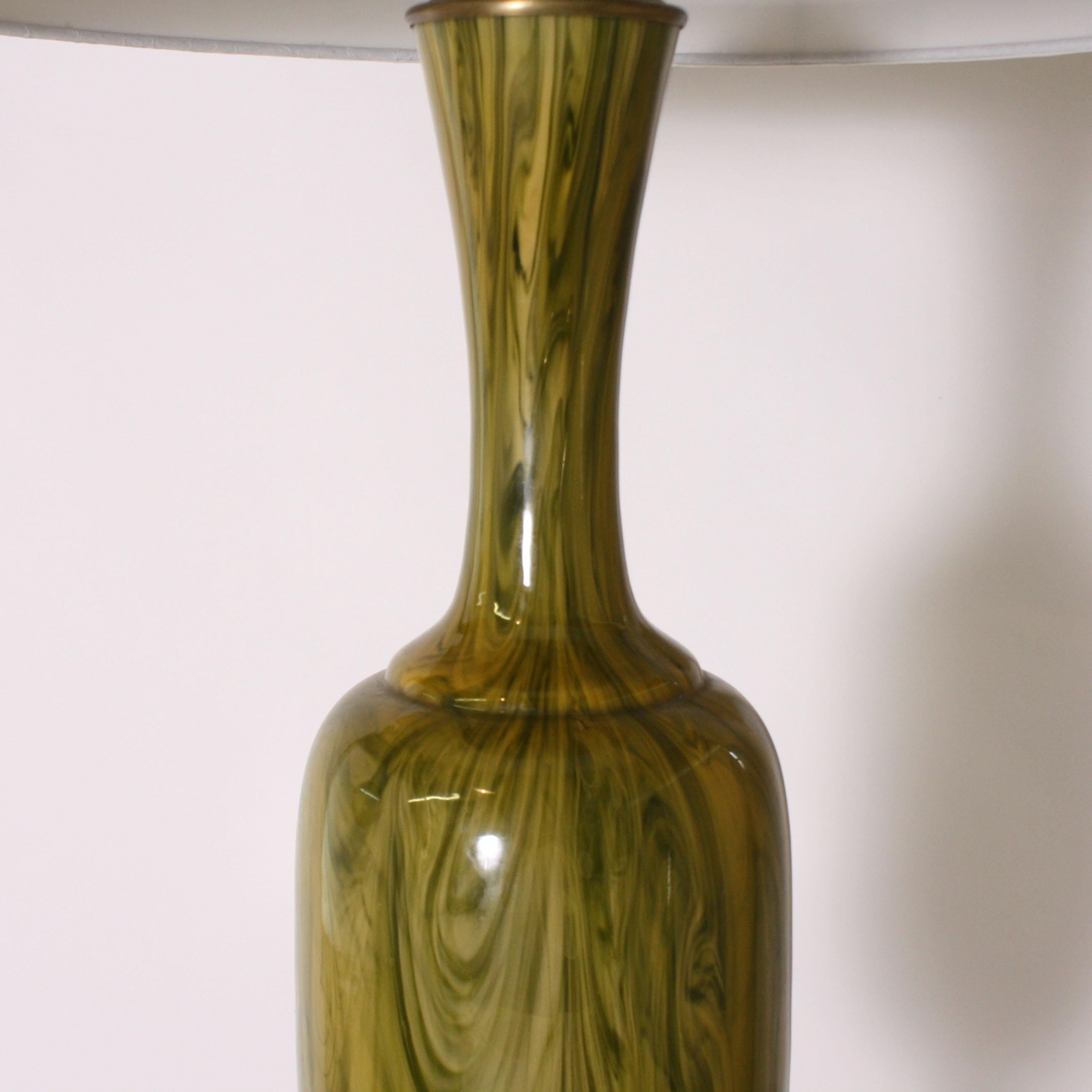 Marbro Marbelized Glass Lamp, circa 1960 For Sale at 1stDibs
