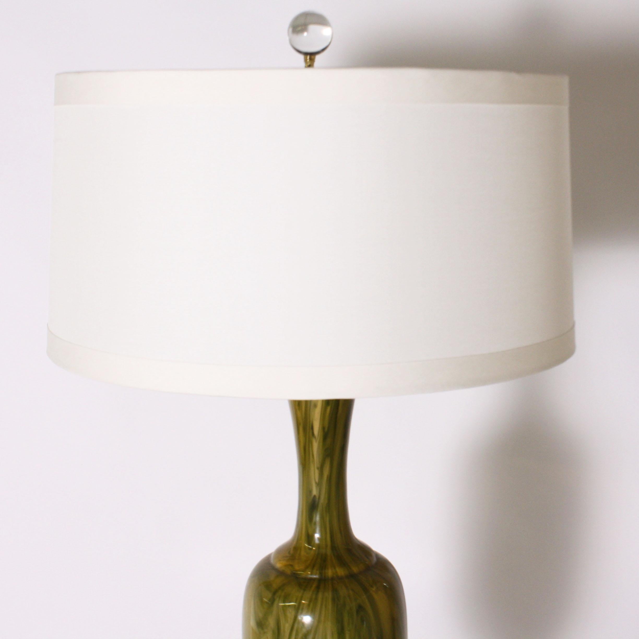 Marbro Marbelized Glass Lamp, circa 1960 For Sale at 1stDibs