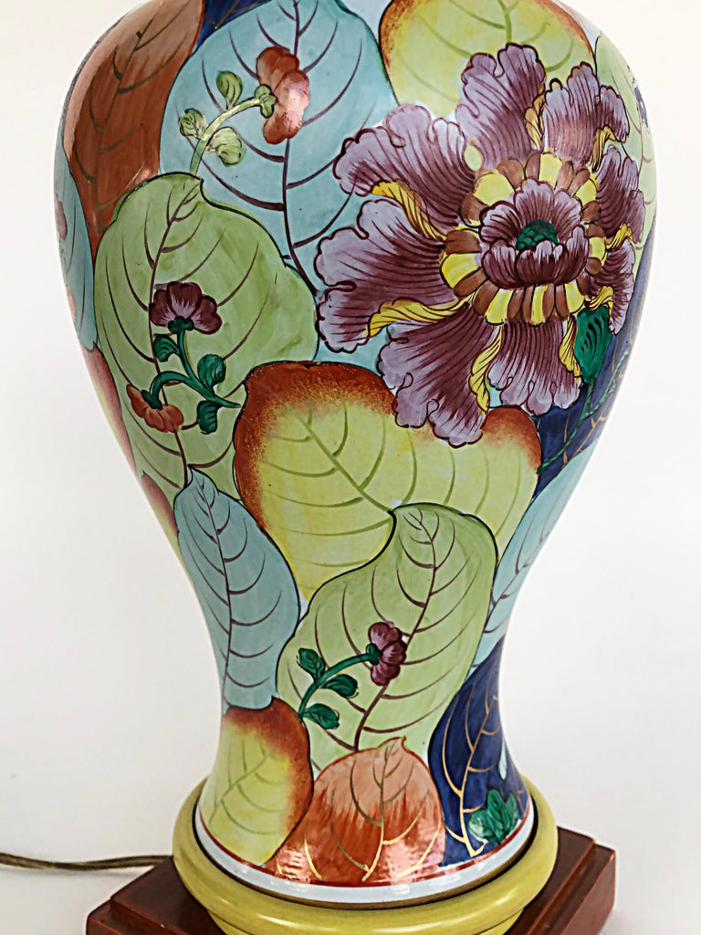 Marbro Porcelain Tobacco Leaf and Pheasant Table Lamp For Sale at 1stDibs