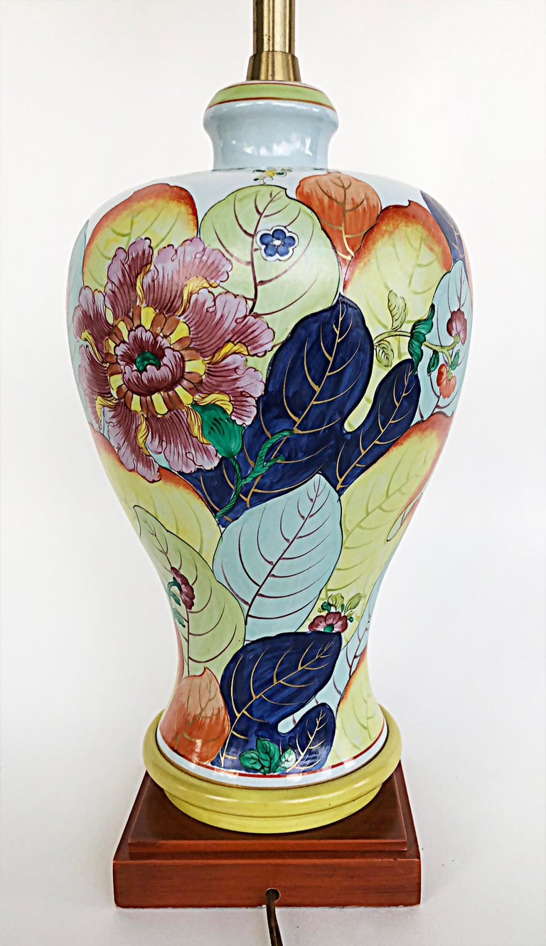 Marbro Porcelain Tobacco Leaf and Pheasant Table Lamp For Sale at 1stDibs