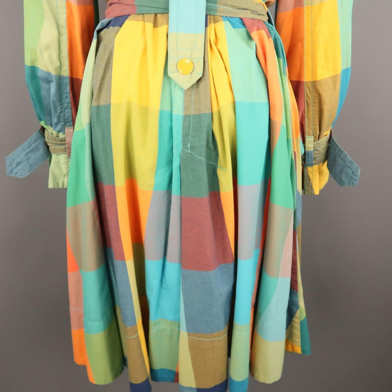 MARC by MARC JACOBS Size M Multi-Color Plaid Cotton Double Breasted ...