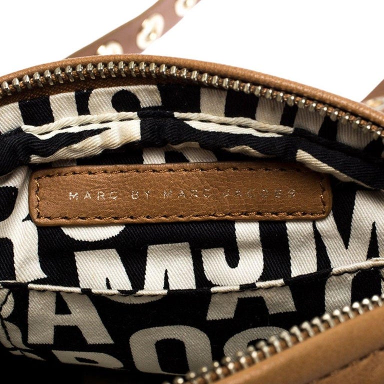 Marc by Marc Jacobs Tan Studded Leather Round Crossbody Bag at 1stDibs