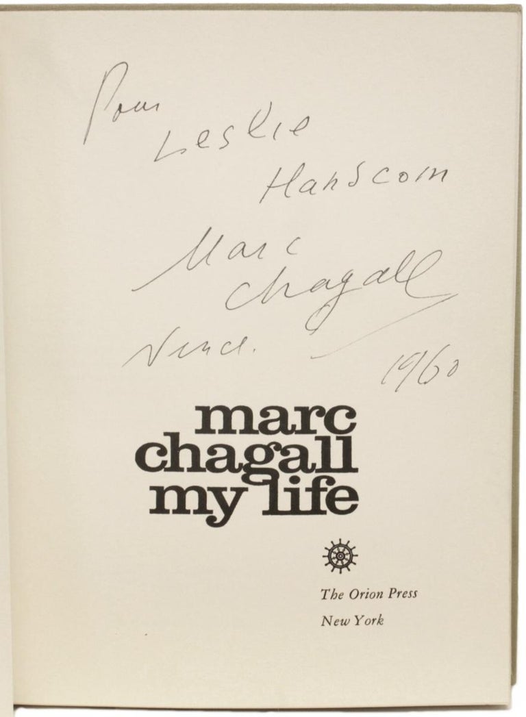 Marc Chagall My Life, First Edition, Inscribed Presentation Copy, 1960 ...