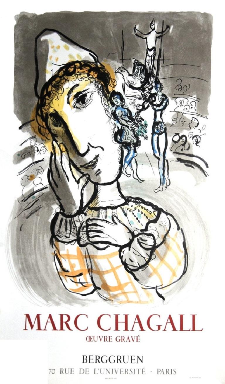 1967 nach Marc Chagall 'Der Zirkus mit dem gelben Clown' Modernismus ...