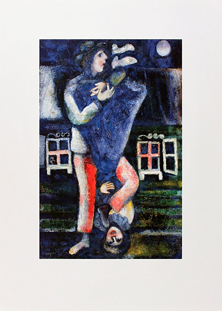 Marc Chagall - 1986 Marc Chagall 'La Promenade' Modernism Blue,White ...
