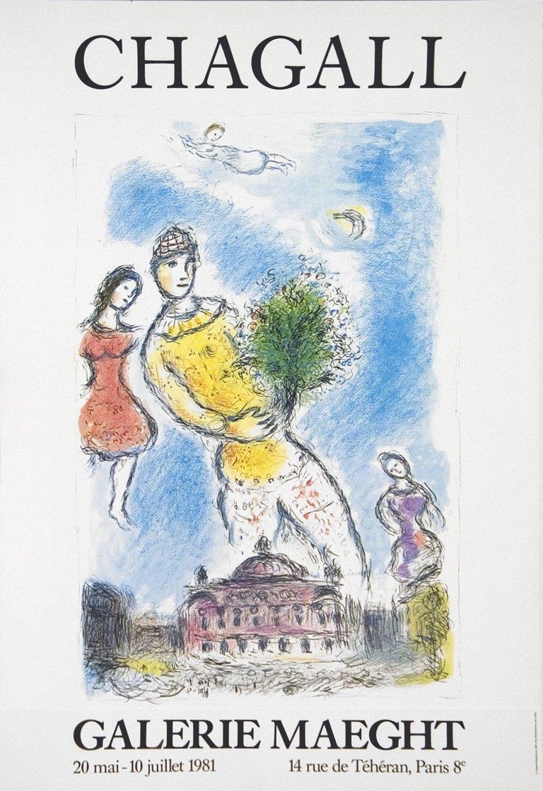 2004 After Marc Chagall 'Opera Bleu' Modernism France Offset Lithograph ...