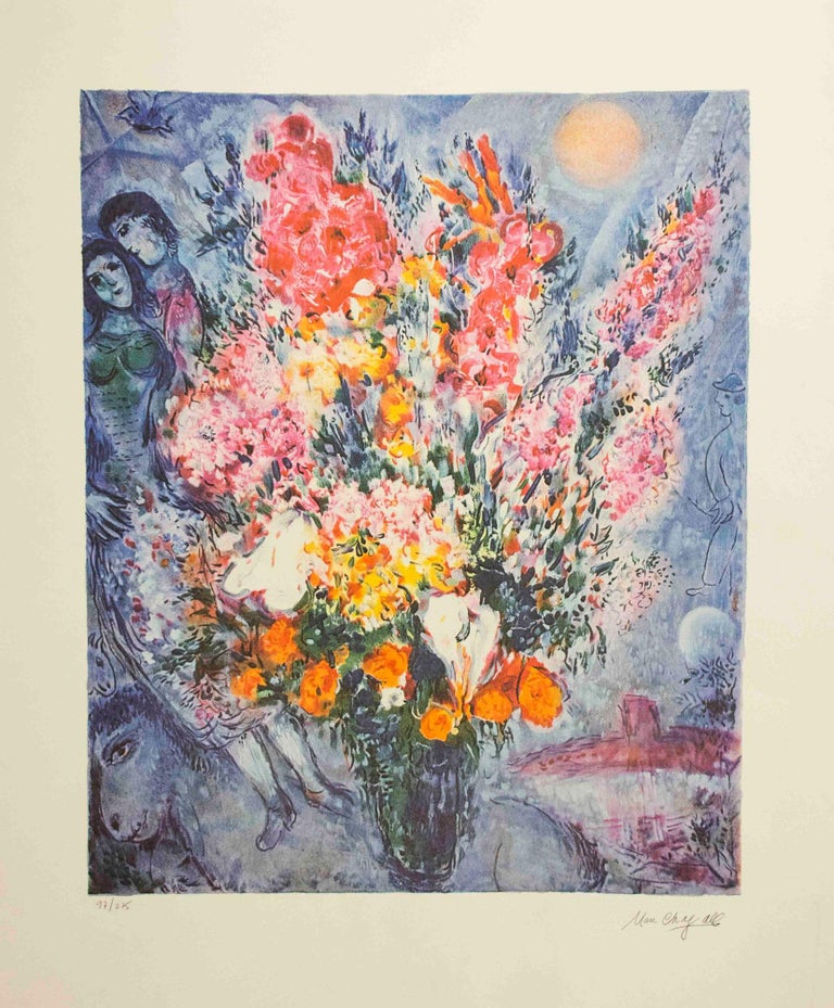 Marc Chagall - Bouquet and Lovers at 1stDibs