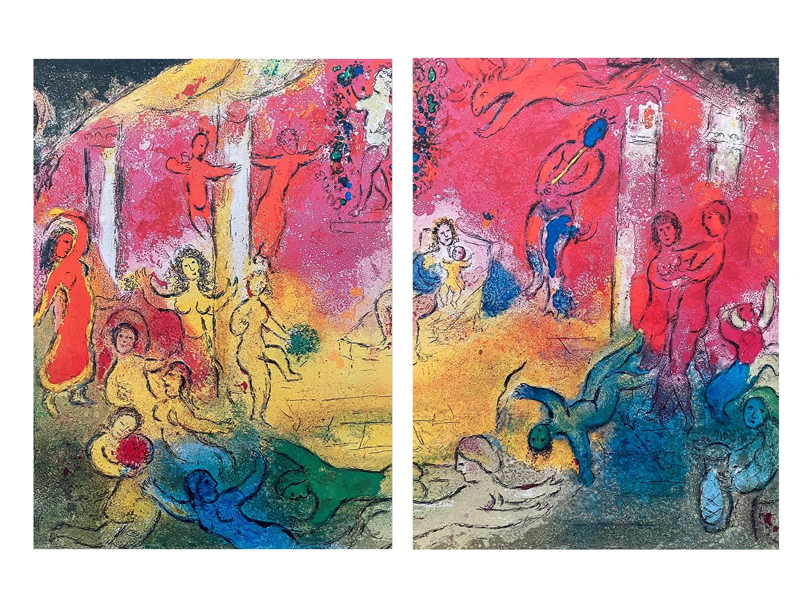 Chagall, Temple and History of Bacchus (Daphnis et Chloé), Diptych ...