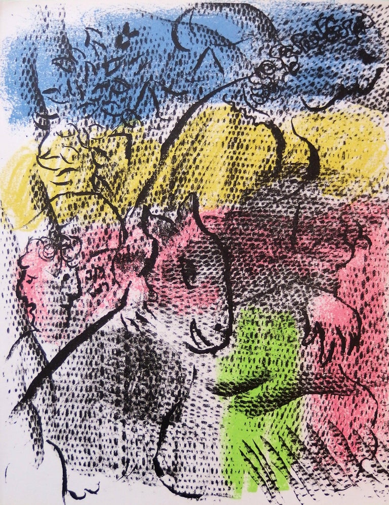 Marc Chagall - Couple with a Goat - Original stone lithograph (Mourlot ...