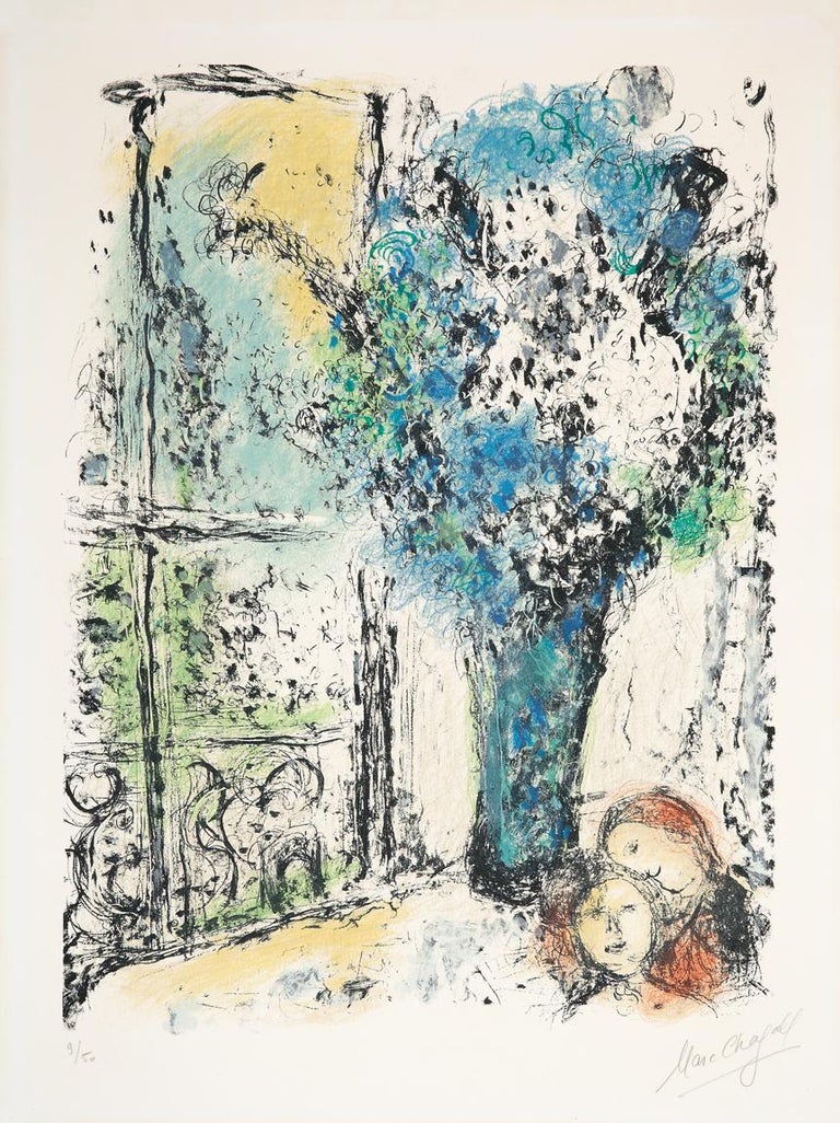 Marc Chagall - "Le bouquet bleu" 20th Century Print by Marc Chagall ...