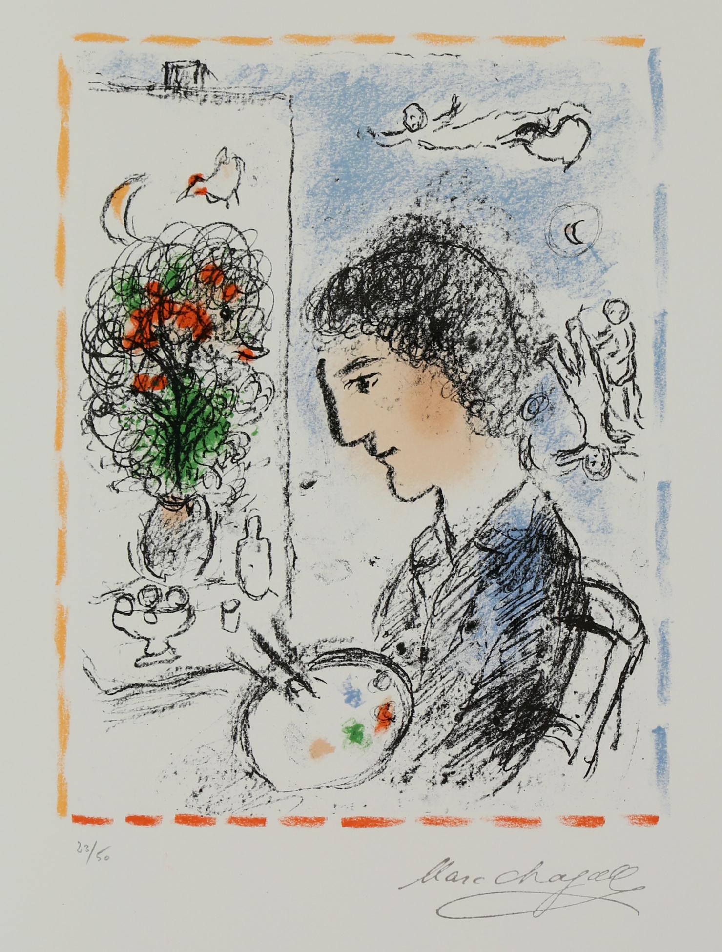 Marc Chagall Lovers In Grey At 1stdibs