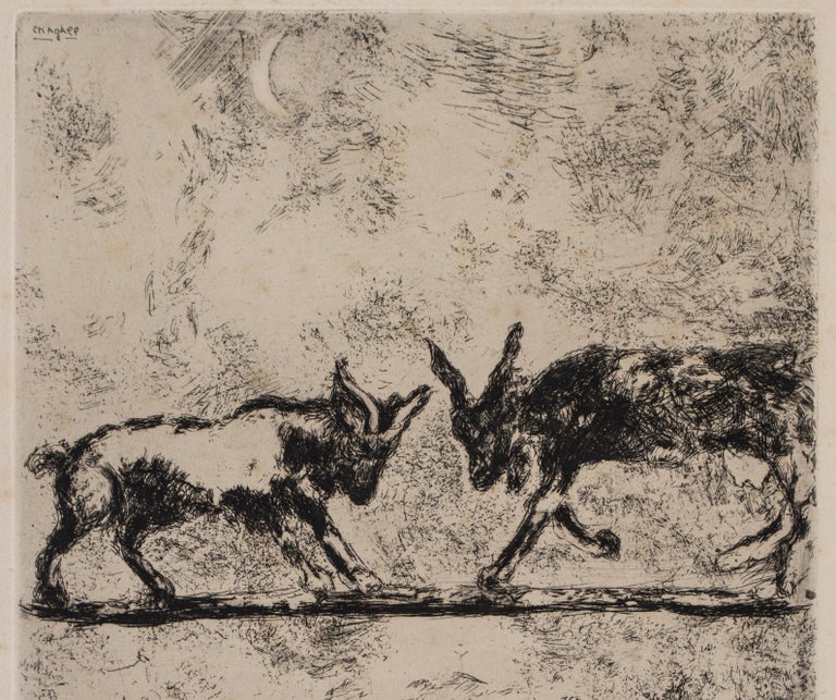 Marc Chagall - Les Deux Chèvres (Two Goats) - Original Etching by Marc ...